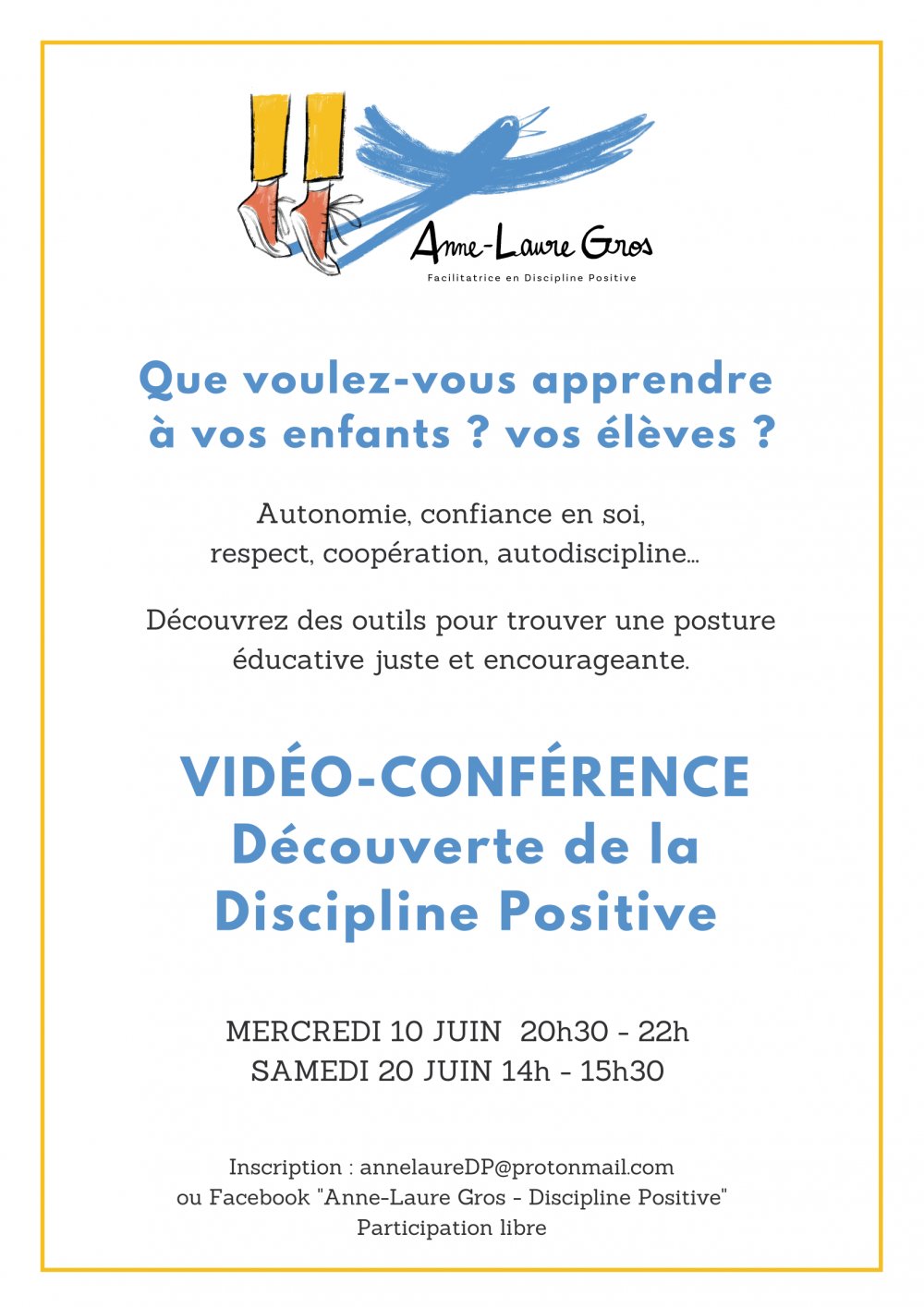 Tickets : Vidéo-conférence Découverte de la Discipline Positive - Billetweb