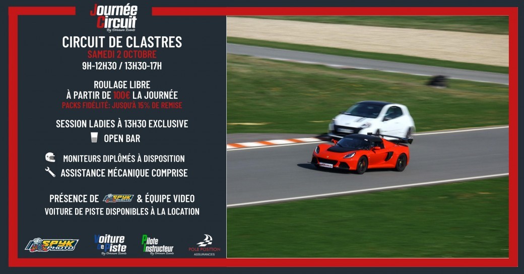 Tickets : Journée Circuit Clastres le Samedi 2 Octobre 2021 - Billetweb
