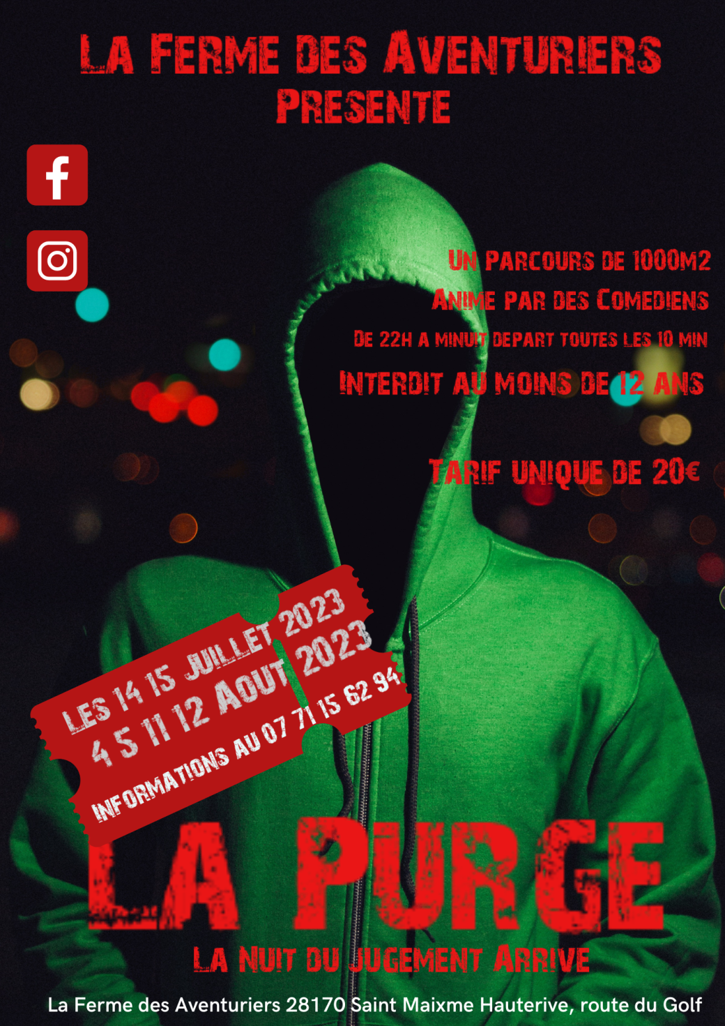 Tickets : La Purge - Billetweb